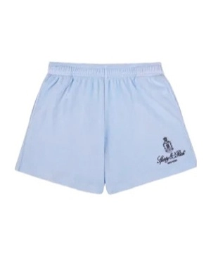 SPORTY  RICH Sporty & Rich Embroidered Logo Shorts - Blue