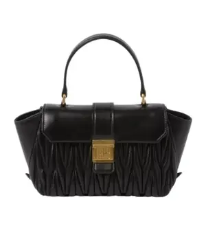 Miu Miu Matelassé Leather Tote Bag - Black
