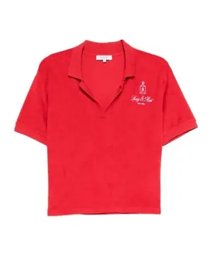 SPORTY  RICH Sporty & Rich Terry Polo Top