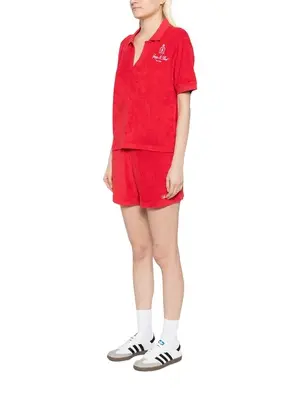 SPORTY  RICH Sporty & Rich Terry Polo Top