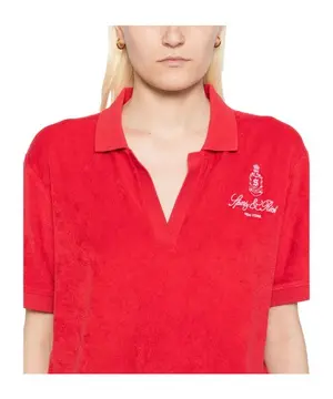 SPORTY  RICH Sporty & Rich Terry Polo Top