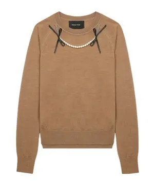 Simone Rocha Embellished Raglan-sleeve Sweater - Brown