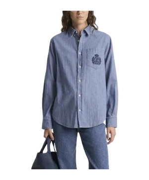 SPORTY  RICH Sporty & Rich Embroidered Pocket Shirt