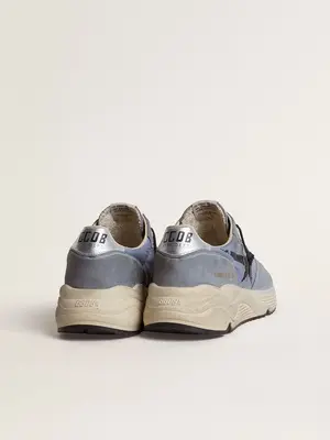 GOLDEN GOOSE Running Sole Sneakers In Nylon And Nubuck - Light Blue