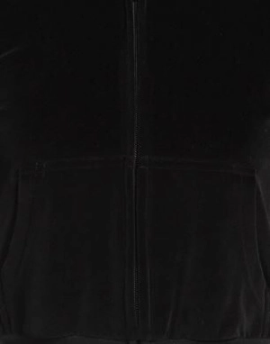 Balenciaga Cropped Velour Hooded Jacket