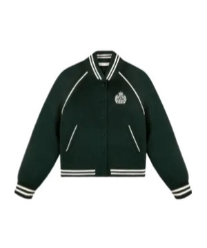 SPORTY  RICH Sporty & Rich Varsity Jacket - Black
