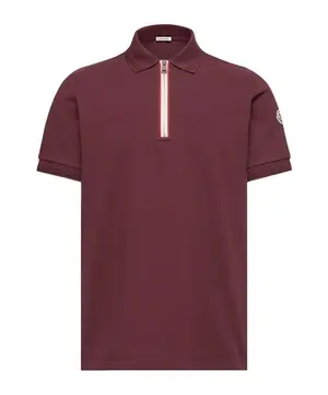 Moncler Tricolor-trimmed Cotton Polo Shirt