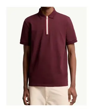 Moncler Tricolor-trimmed Cotton Polo Shirt