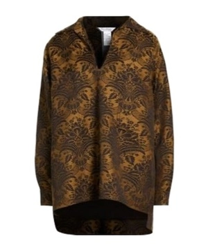 Max Mara Print Collared V-neck Long-sleeve Top - Brown