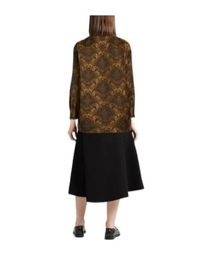 Max Mara Print Collared V-neck Long-sleeve Top