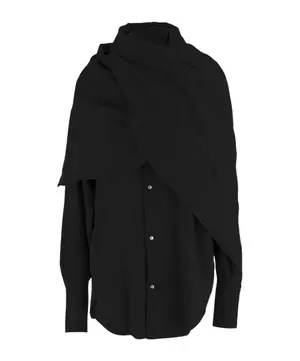 DARKPARK Georgia Detachable Scarf Shirt - Black