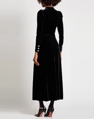 GANNI Velvet Dress With Appliqués And Crystals