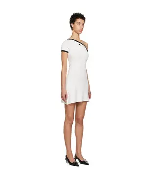 COURREGES Asymmetrical Rib-knit Dress