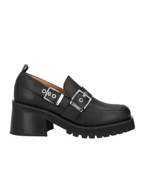 GANNI Round-toe Block-heel Loafers - Black