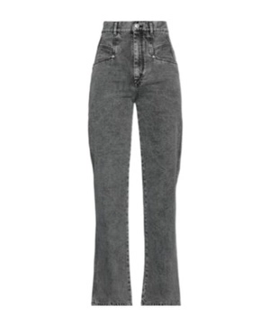 Isabel Marant Étoile Solid Color High Waist Straight Leg Jeans - Black