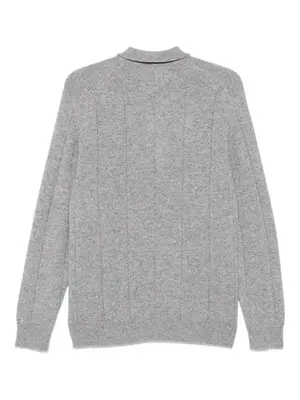 Eleventy Ribbed Polo Shirt - Medium Gray