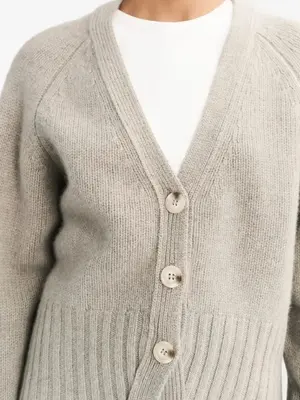 Soft Goat Button V-neck Cashmere Cardigan