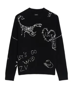 Zadig&Voltaire Baba Merino Sweater With Patterned Embellishments