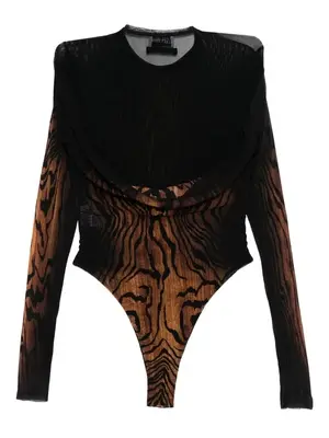 JEAN PAUL GAULTIER Long Sleeve Printed Bodysuit