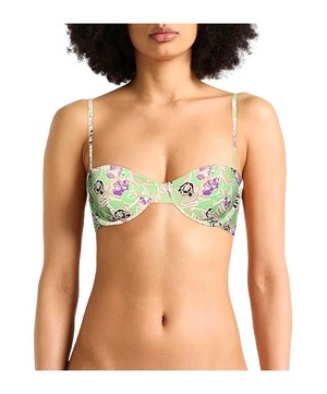 Tory Burch Floral-print Balconette Bikini Top - Green