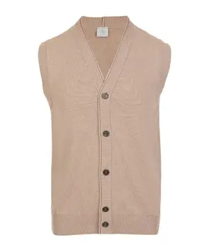 Eleventy Buttoned Gilet - Nude