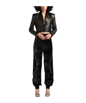 Chloé Velvet Jogger Pants With Gold Piping