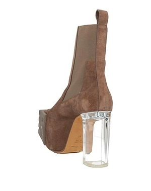 Rick Owens Suede Square-toe Block Heel Ankle Boots