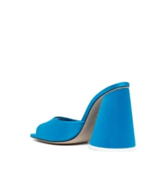 Attico Luz 100mm Satin Mules - Blue