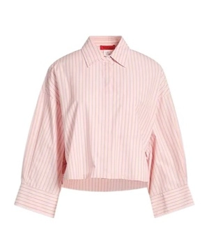 MAXCO. Max&co. Striped Embroidered Logo Poplin Shirt