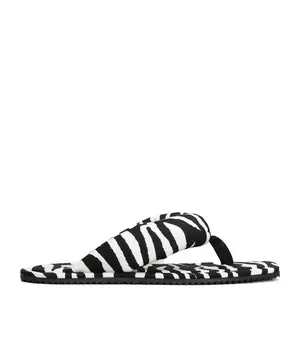 Attico Zebra-print Flip Flops - Black