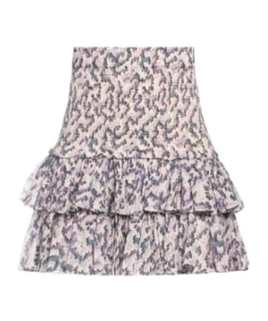 Isabel Marant Étoile Isabel Marant Etoile High-Waisted Ruffled Mini Skirt Gray