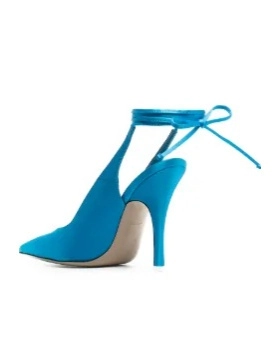 Attico Leather Pumps With Tie-fastening Ankle Strap - Blue