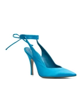 Attico Leather Pumps With Tie-fastening Ankle Strap - Blue