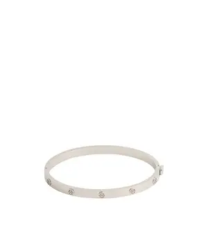 Tory Burch Metal Logo Bangle - White