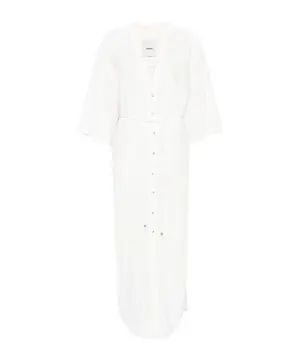Nanushka Striped Shirt Dress - White