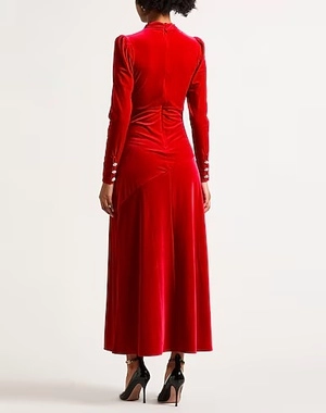 GANNI Velvet Dress With Appliqués And Crystals