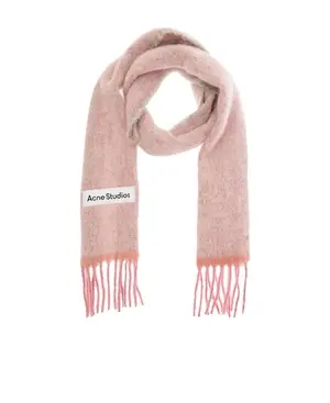 Acne Studios Logo Patch Fringed-edge Scarf