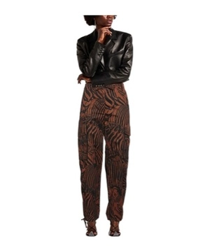 Max Mara Zebra Print Cargo Pants
