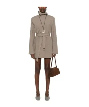 Nanushka Belted Checked Mini Dress