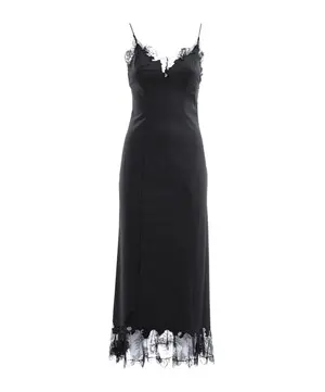 Staud Lace Trim Maxi Dress - Black