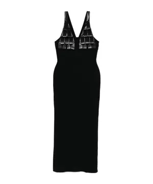 Nanushka Gildah Maxi Dress With V-neck And Appliqué Detailing