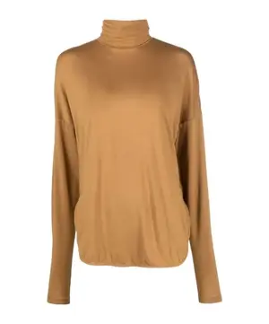 Eleventy High Neck Long Sleeve Top