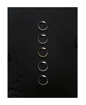 Saint Laurent Twist Rings In 18k Grey Gold And 18k Yellow Gold
