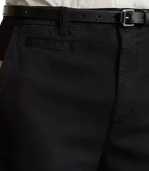 Ralph Lauren Cotton Chino Flared Trousers With Belt - Black