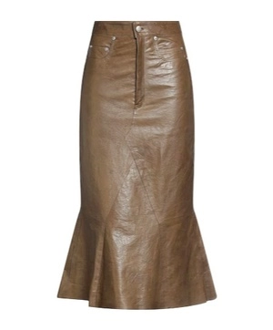 Rick Owens Casual Leather A-line Skirt