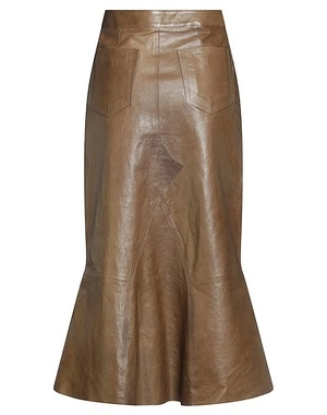 Rick Owens Casual Leather A-line Skirt