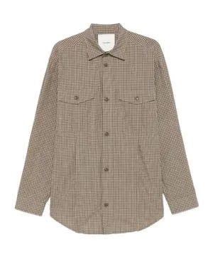 Nanushka Checked Flap-pocket Shirt - Nude