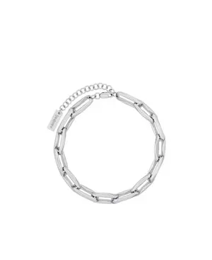 Saint Laurent Geometric Chain Bracelet In 18k Grey Gold