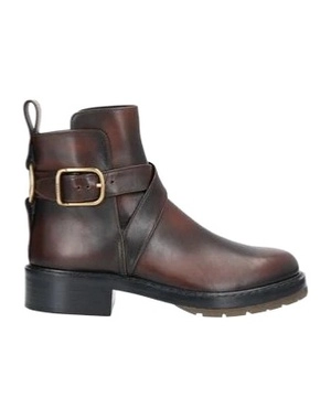 Chloé Solid-color Buckle Ankle Boots - Black