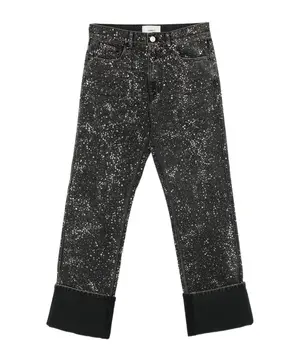 Coperni Crystal-embellished Boyfriend Jeans - Black